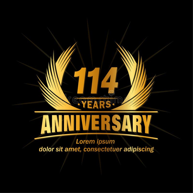 114 Years Anniversary. Elegant Anniversary Design. 114th Years Logo ...