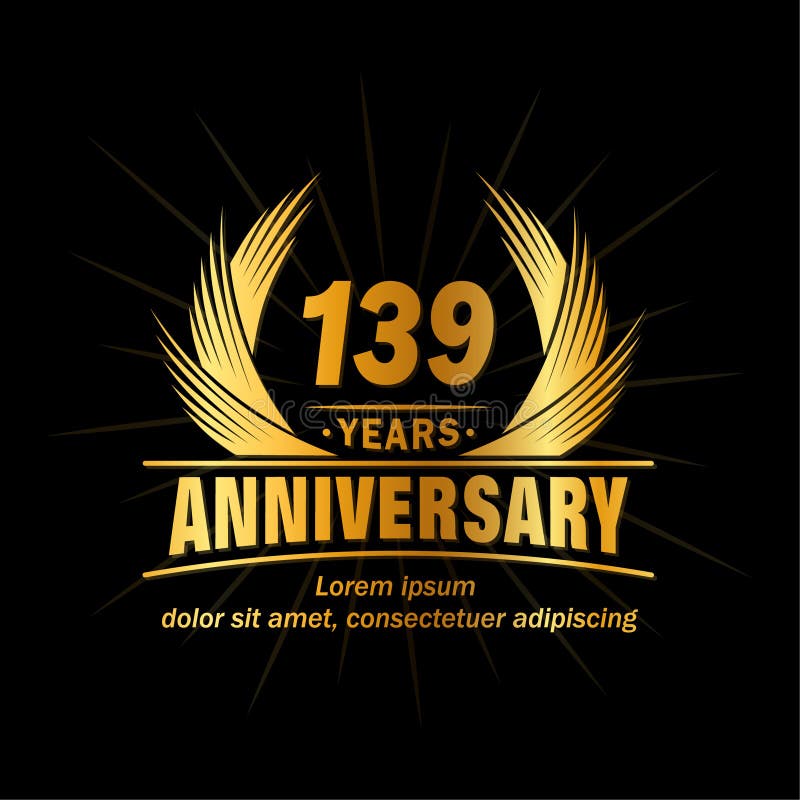 139 Years Anniversary. Elegant Anniversary Design. 139th Years Logo ...
