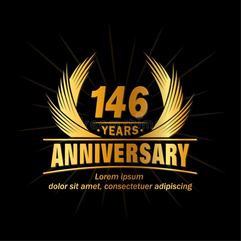 146 Years Anniversary. Elegant Anniversary Design. 146th Years Logo ...