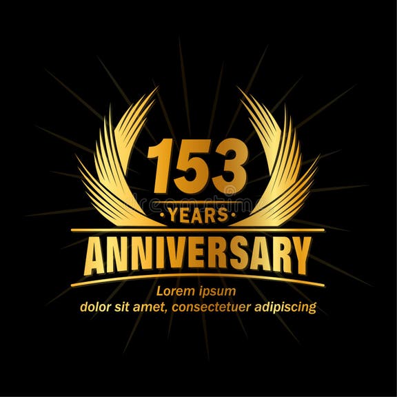 153 Years Anniversary. Elegant Anniversary Design. 153rd Years Logo ...