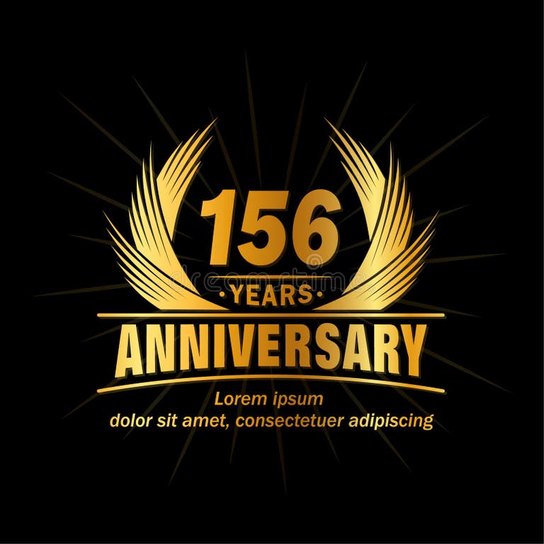 156 Years Anniversary. Elegant Anniversary Design. 156th Years Logo ...