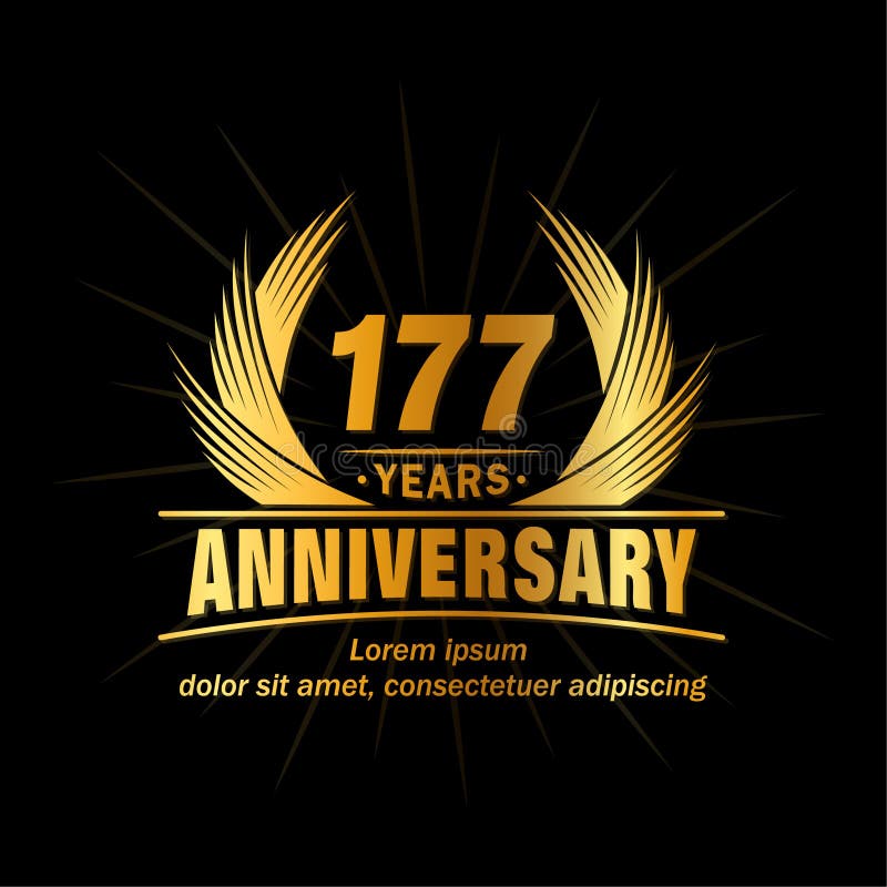 177 Years Anniversary. Elegant Anniversary Design. 177th Years Logo ...