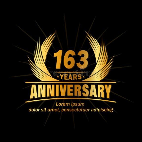 163 Years Anniversary. Elegant Anniversary Design. 163rd Years Logo ...