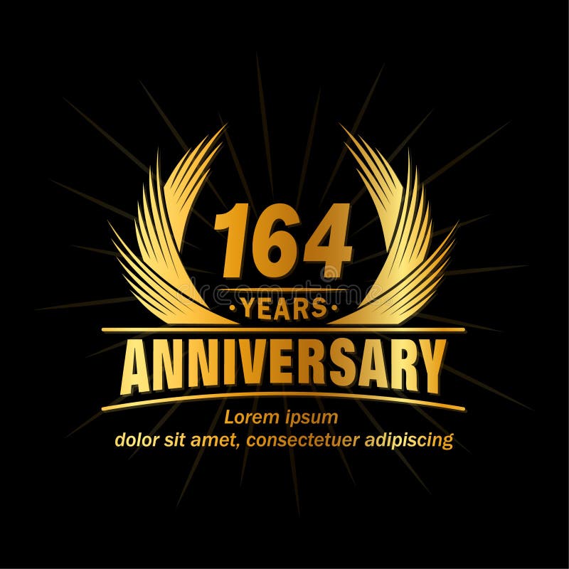 164 Years Anniversary. Elegant Anniversary Design. 164th Years Logo ...
