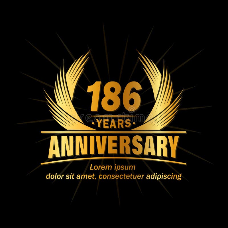 186 Years Anniversary. Elegant Anniversary Design. 186th Years Logo ...