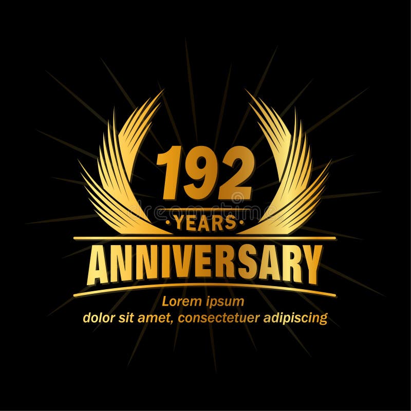192 Years Anniversary. Elegant Anniversary Design. 192nd Years Logo ...