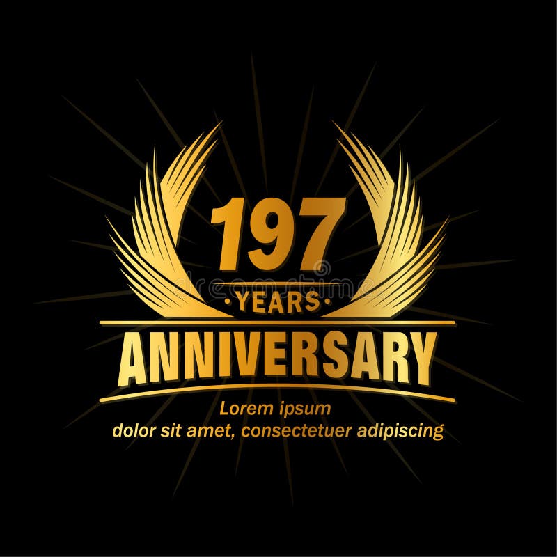 197 Years Anniversary. Elegant Anniversary Design. 197th Years Logo ...
