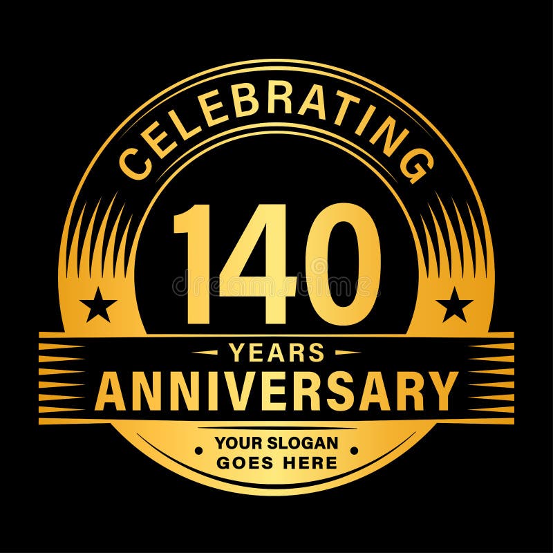 140 Years Anniversary Celebration Design Template. 140th Logo Vector ...