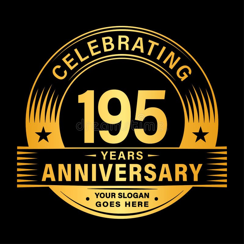 195 Years Anniversary Celebration Design Template. 195th Logo Vector ...