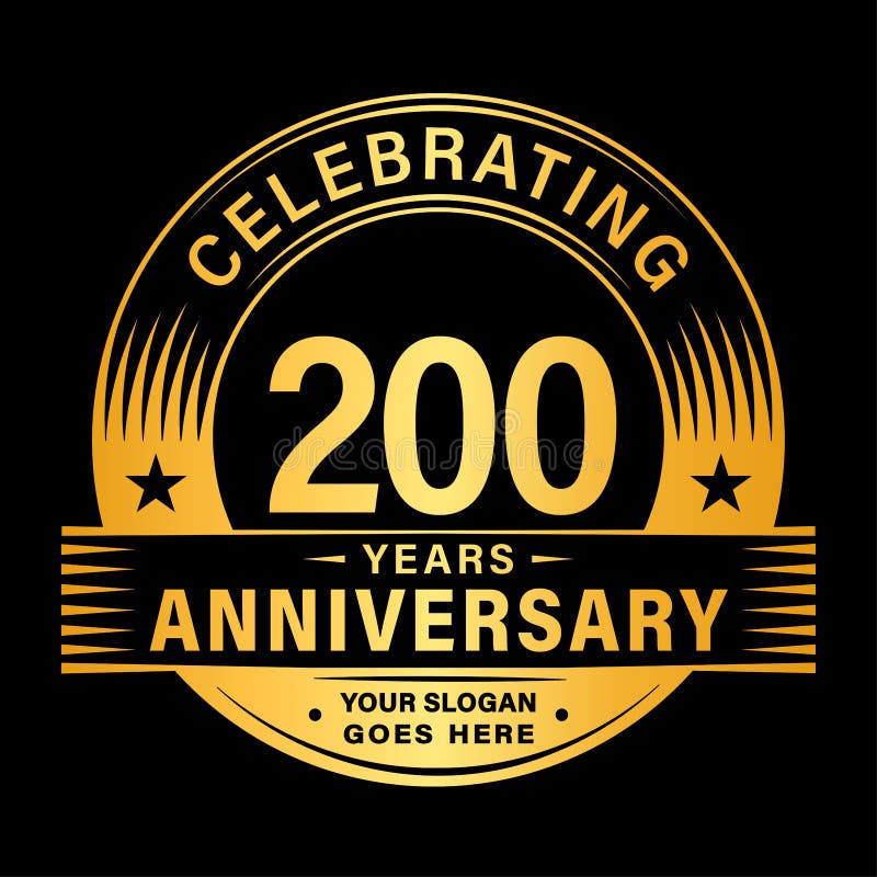 200 Years Anniversary Celebration Design Template. 200th Logo Vector ...