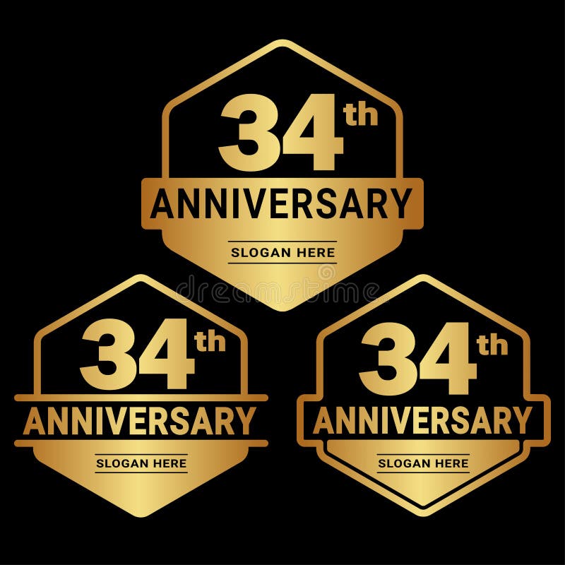 34 Years Anniversary Celebration Logotype. 34th Anniversary Logo ...