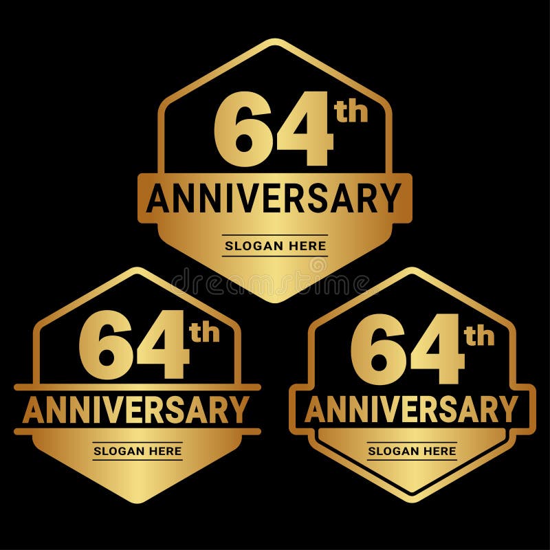 64 Years Anniversary Celebration Logotype. 64th Anniversary Logo ...