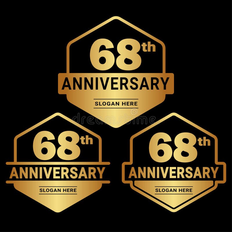 68 Years Anniversary Celebration Logotype. 68th Anniversary Logo ...