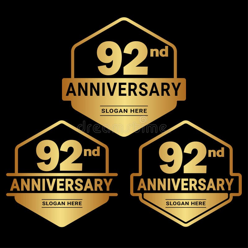 92 Years Anniversary Celebration Logotype. 92nd Anniversary Logo ...
