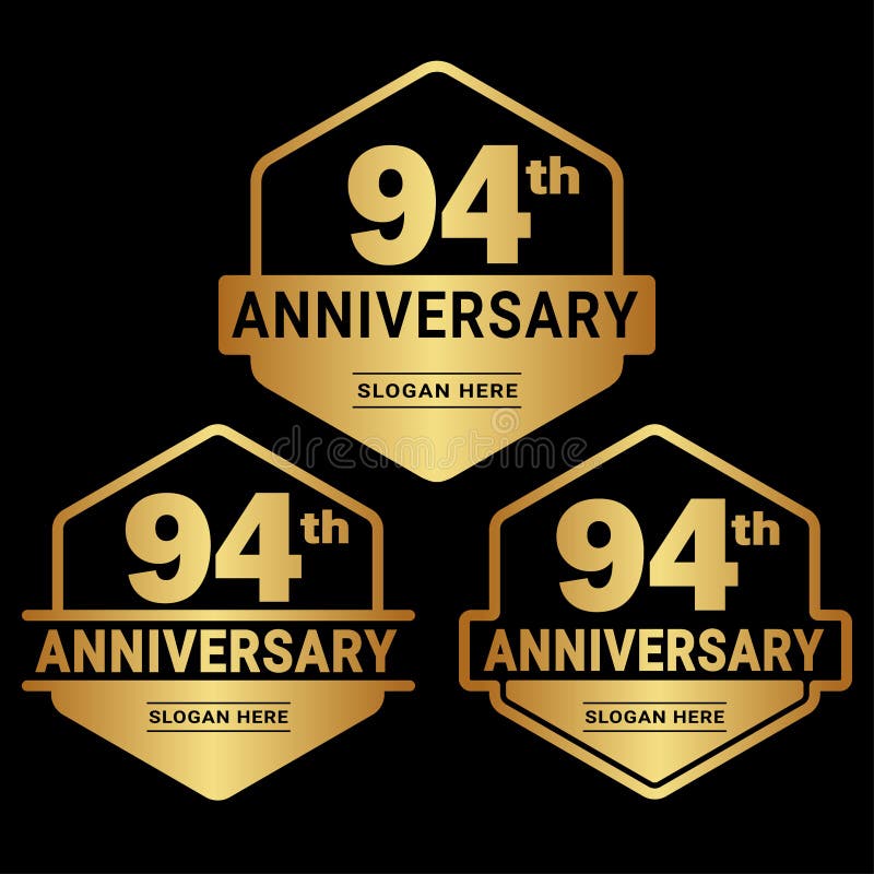 94 Years Anniversary Celebration Logotype. 94th Anniversary Logo ...