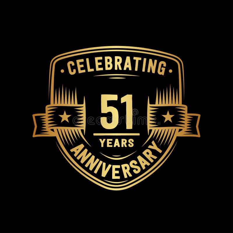 51 Years Anniversary Celebration Shield Design Template. 51st ...