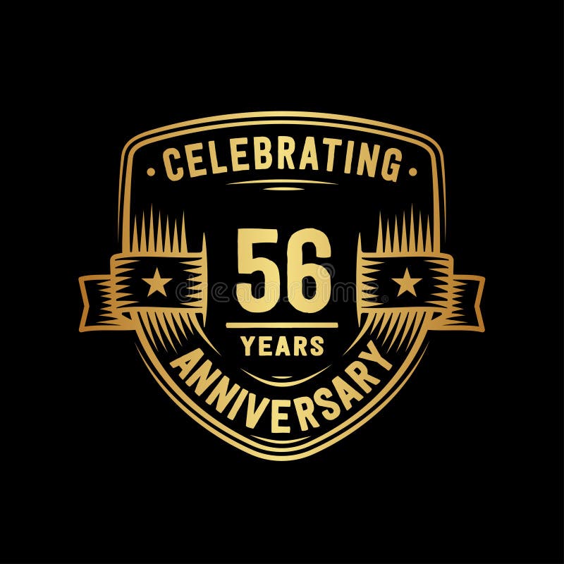 56 Years Anniversary Celebration Shield Design Template. 56th ...