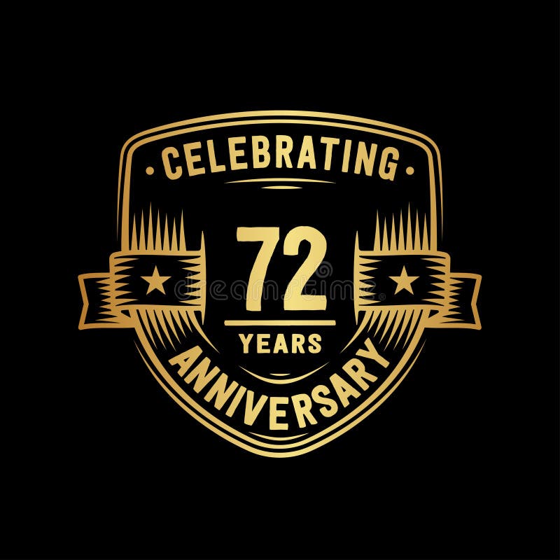 72 Years Anniversary Celebration Shield Design Template. 72nd ...