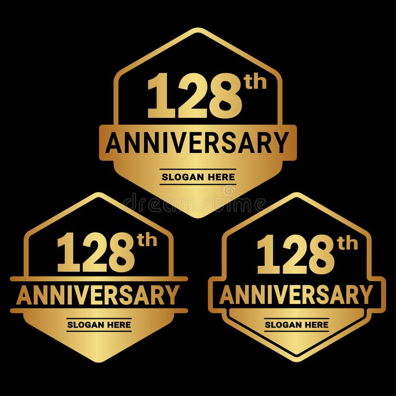 128 Years Anniversary Celebration Logotype. 128th Anniversary Logo ...