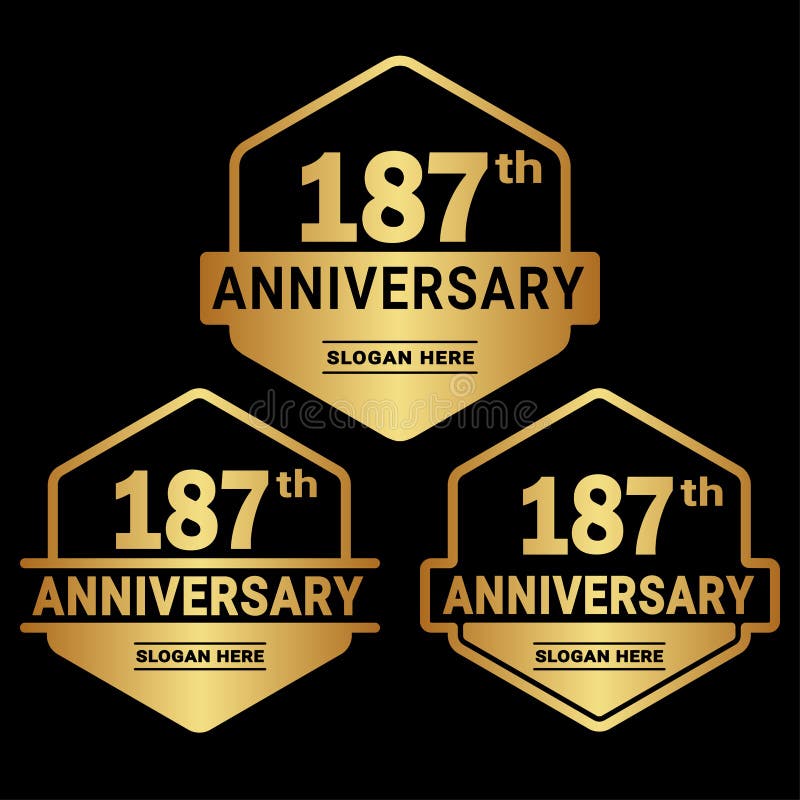 187 Years Anniversary Celebration Logotype. 187th Anniversary Logo ...
