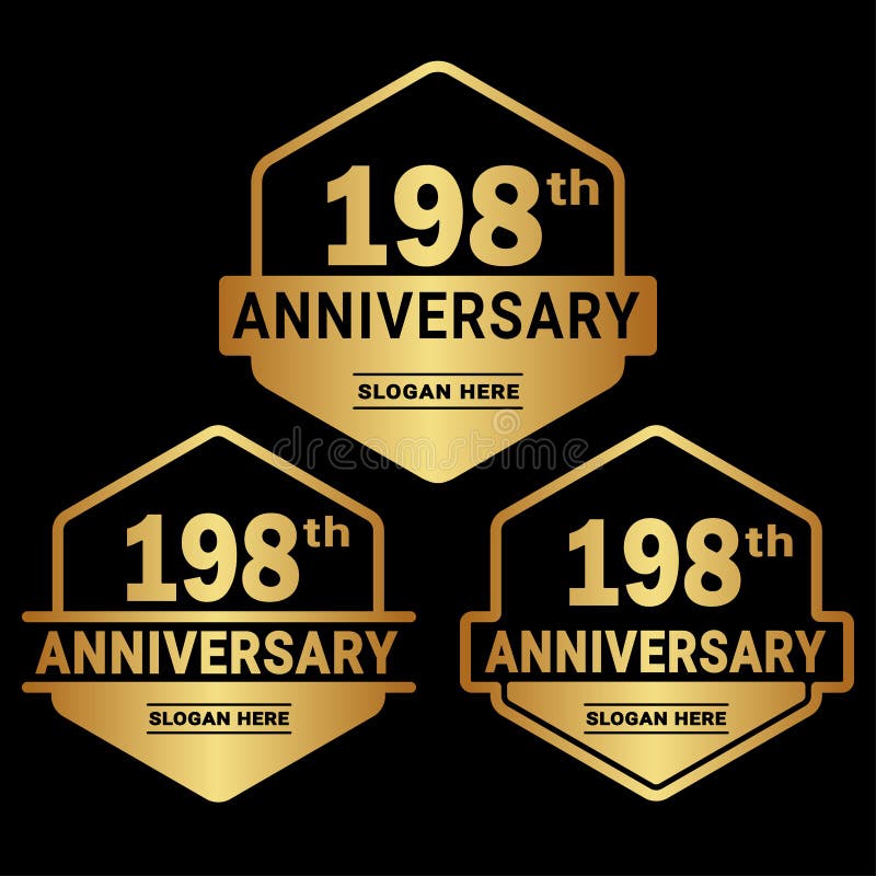 198 Years Anniversary Celebration Logotype. 198th Anniversary Logo ...