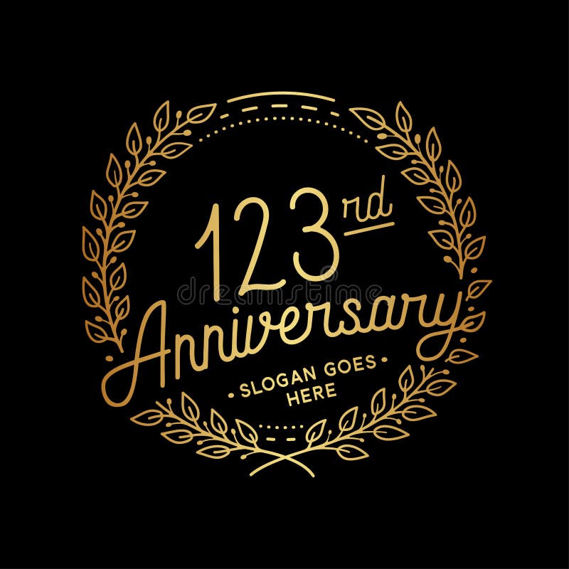 123 Years Anniversary Celebration with Laurel Wreath. 123rd Anniversary ...