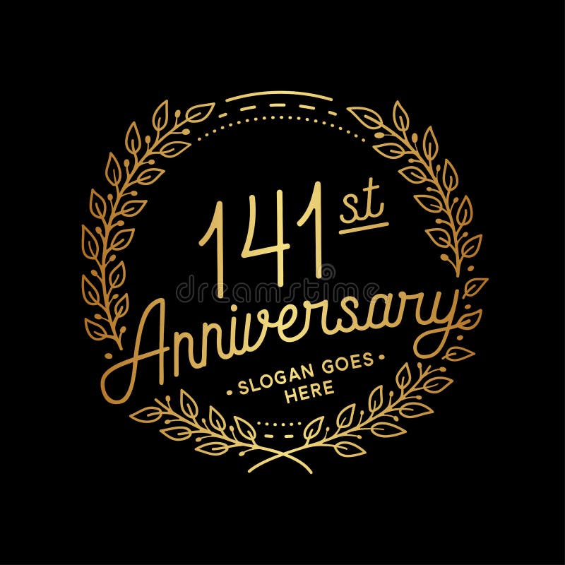 141 Years Anniversary Celebration with Laurel Wreath. 141st Anniversary ...