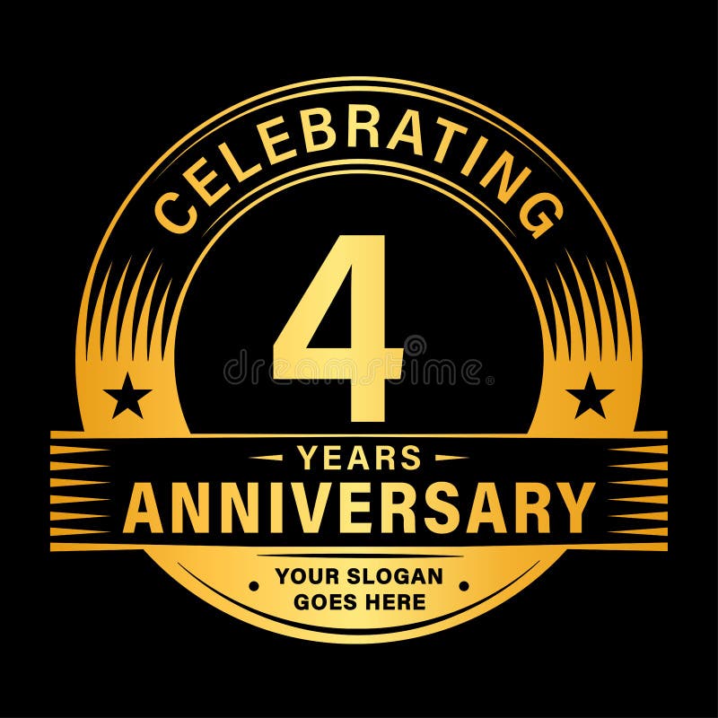 4 Years Anniversary Celebration Design Template. 4th Logo Vector ...