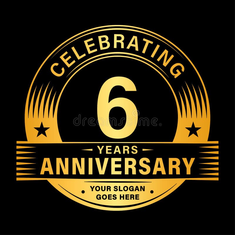 6 Years Anniversary Celebration Design Template. 6th Logo Vector ...