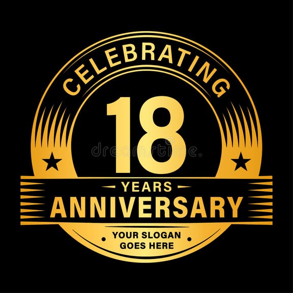 18 Years Anniversary Celebration Design Template. 18th Logo Vector ...