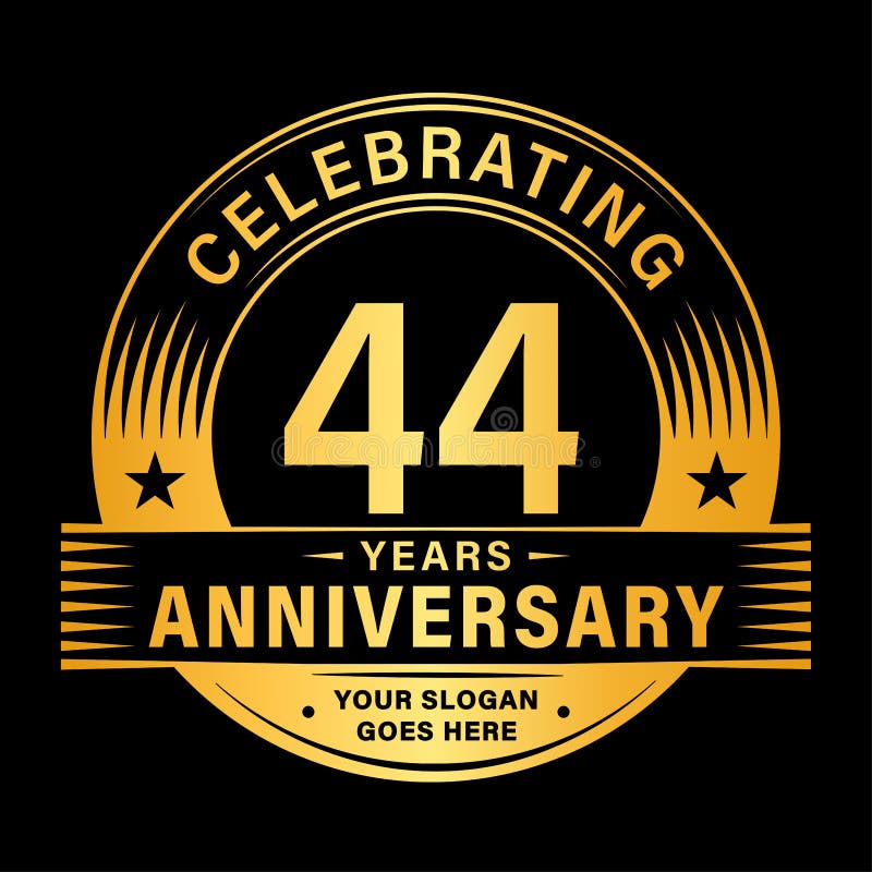 44 Years Anniversary Celebration Design Template. 44th Logo Vector ...