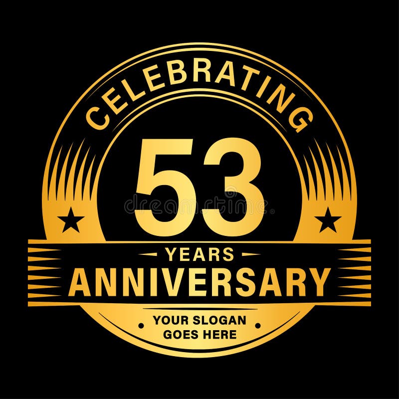 53 Years Anniversary Celebration Design Template. 53rd Logo Vector ...