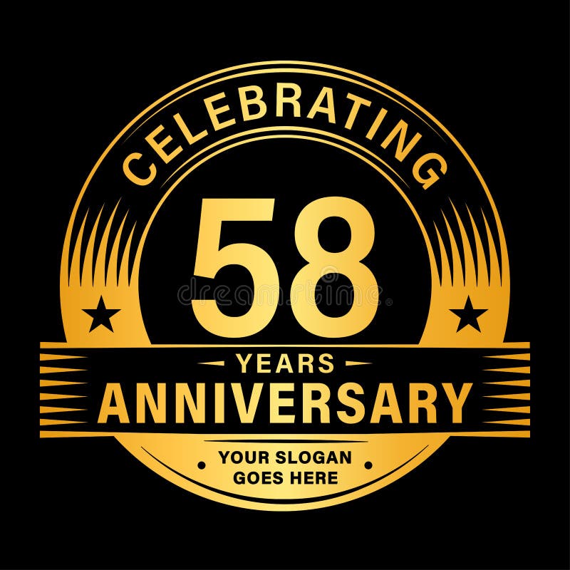 58 Years Anniversary Celebration Design Template. 58th Logo Vector ...
