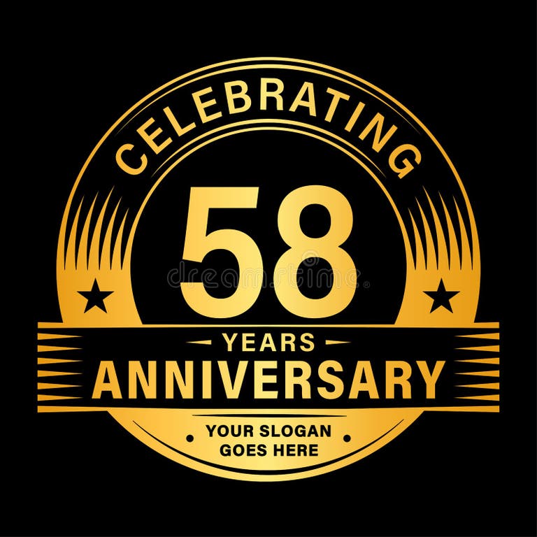 58 Years Anniversary Celebration Design Template. 58th Logo Vector ...
