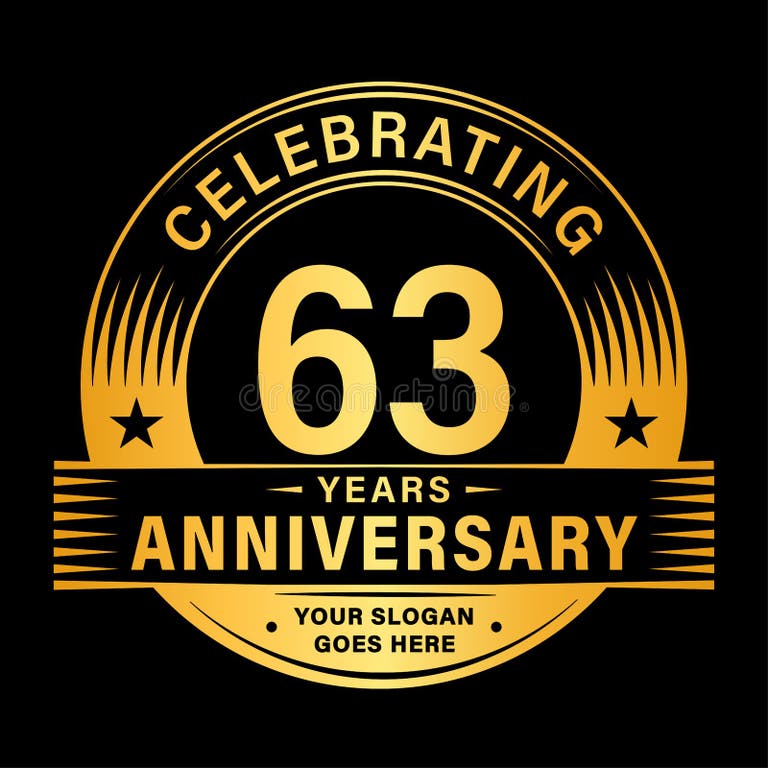 63 Years Anniversary Celebration Design Template. 63rd Logo Vector ...
