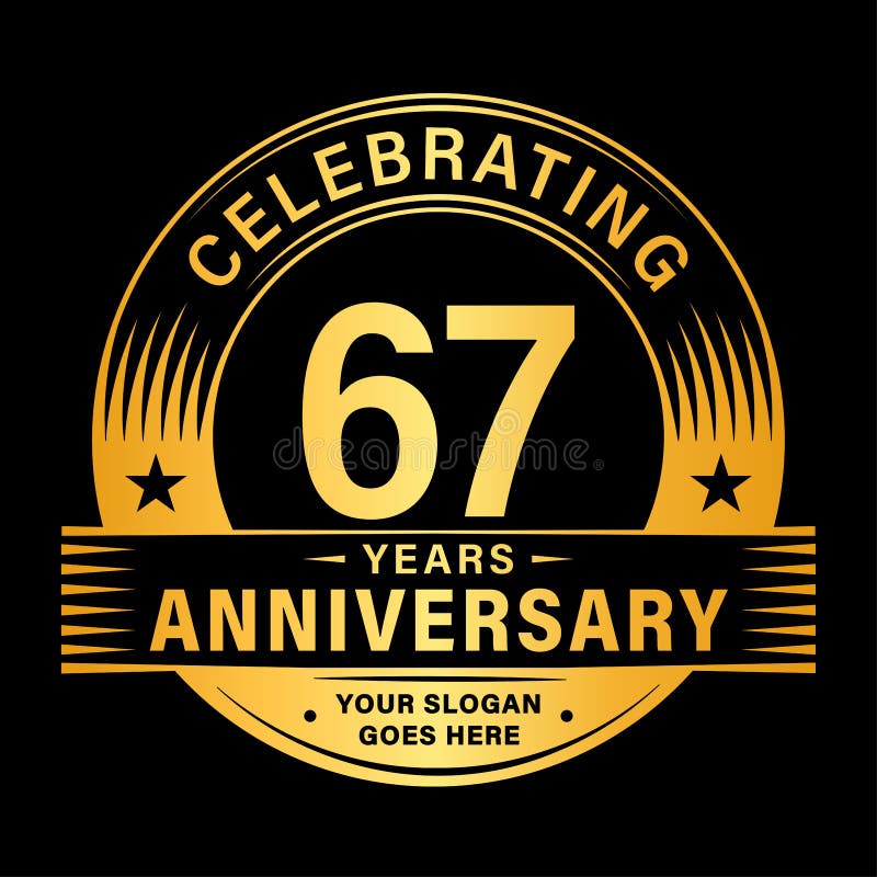 67 Years Anniversary Celebration Design Template. 67th Logo Vector ...
