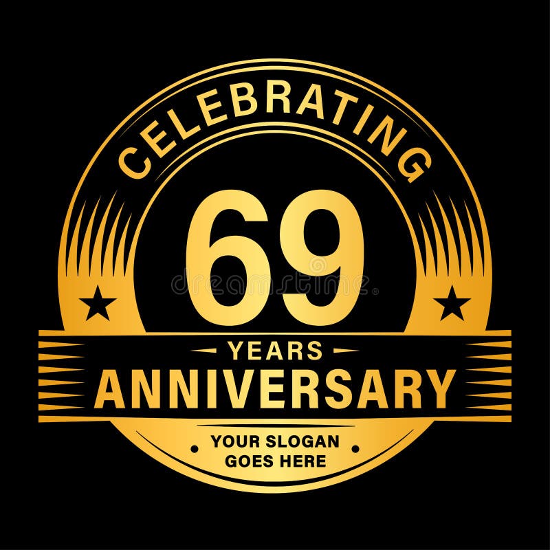 69 Years Anniversary Celebration Design Template. 69th Logo Vector ...