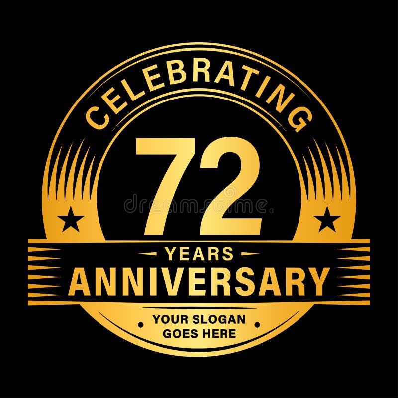 72 Years Anniversary Celebration Design Template. 72nd Logo Vector ...