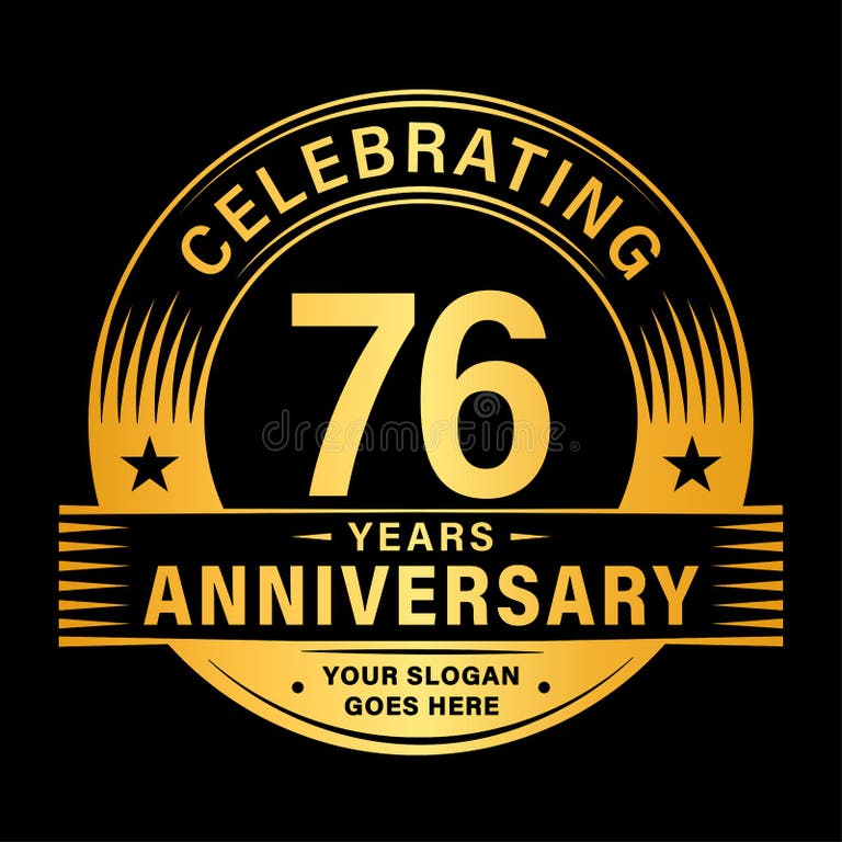 76 Years Anniversary Celebration Design Template. 76th Logo Vector ...