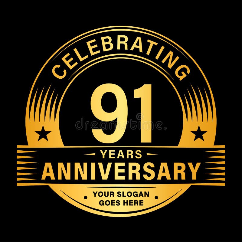 91 Years Anniversary Celebration Design Template. 91st Logo Vector ...