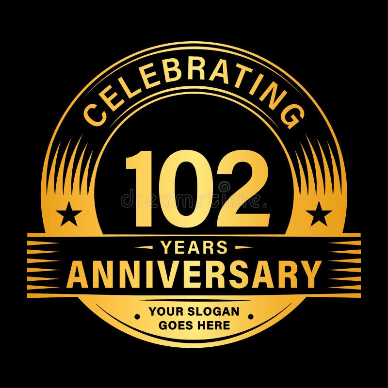 102 Years Anniversary Celebration Design Template. 102nd Logo Vector ...