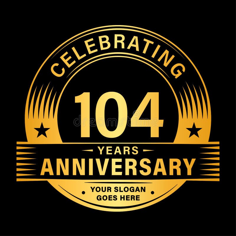 104 Years Anniversary Celebration Design Template. 104th Logo Vector ...