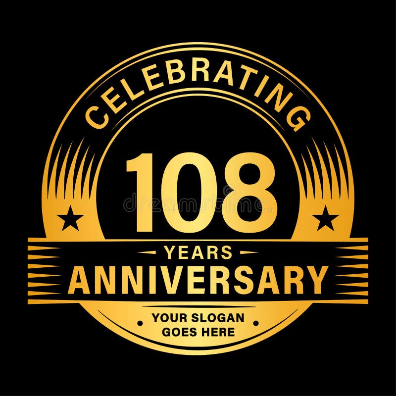108 Years Anniversary Celebration Design Template. 108th Logo Vector ...