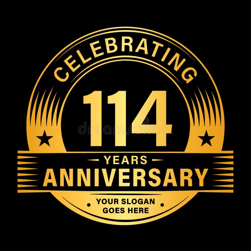 114 Years Anniversary Celebration Design Template. 114th Logo Vector ...