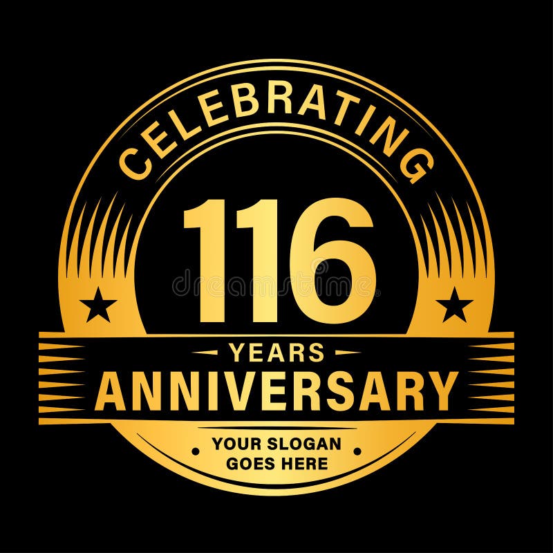 116 Years Anniversary Celebration Design Template. 116th Logo Vector ...