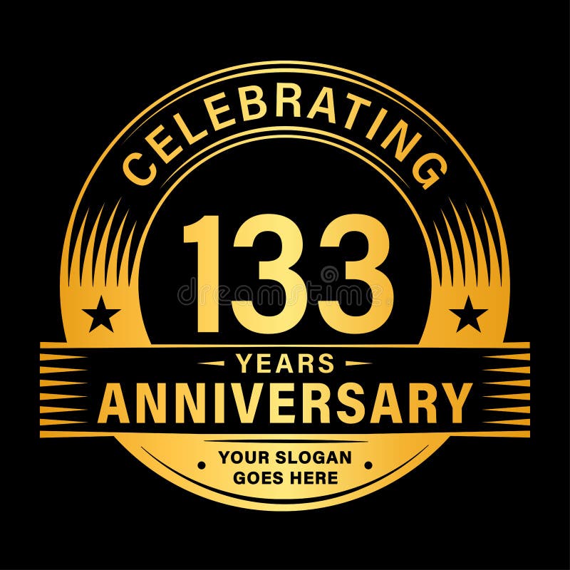 133 Years Anniversary Celebration Design Template. 133rd Logo Vector ...