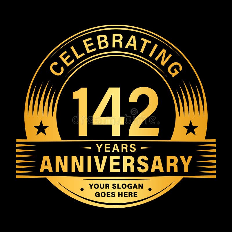 142 Years Anniversary Celebration Design Template. 142nd Logo Vector ...