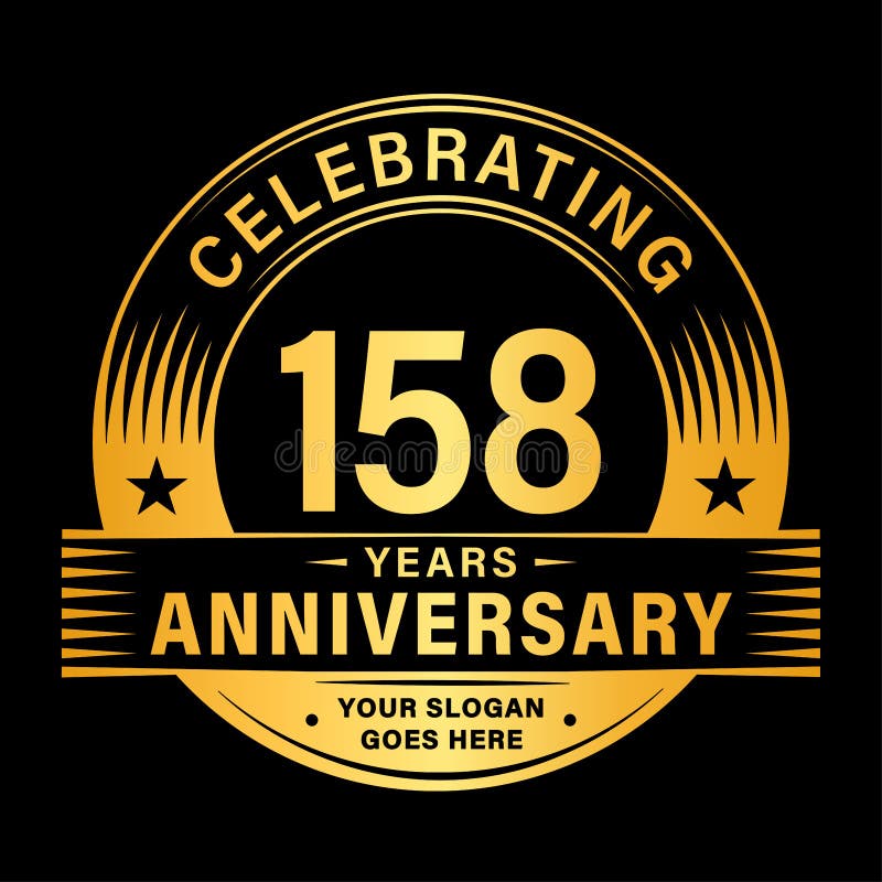 158 Years Anniversary Celebration Design Template. 158th Logo Vector ...