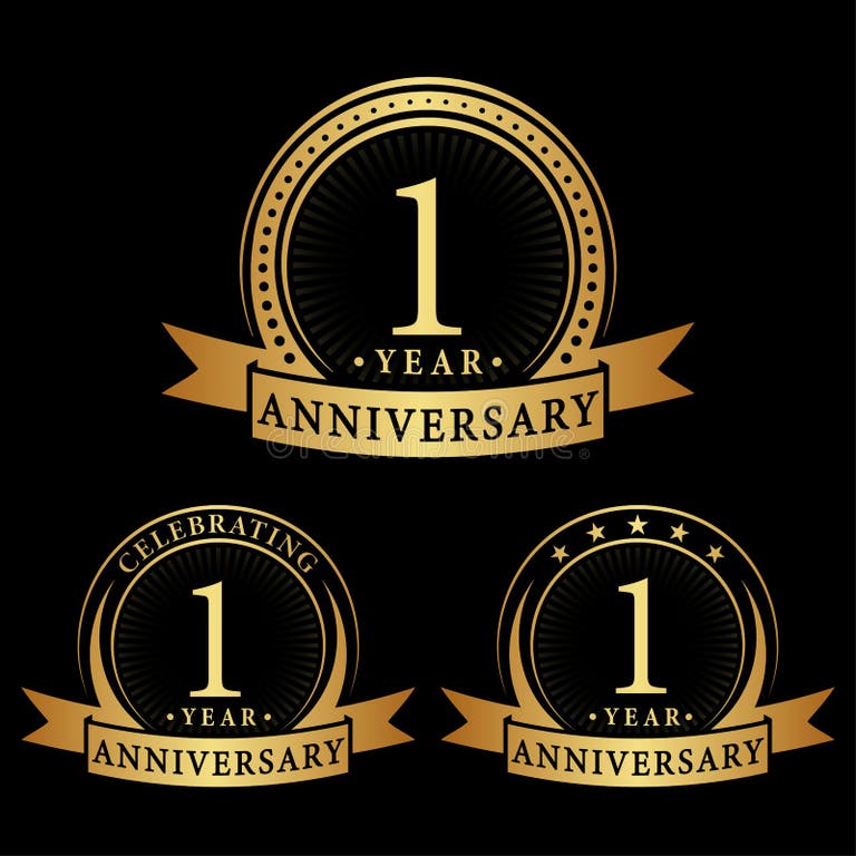 1 Year Anniversary Celebration Logotype. 1st Anniversary Logo ...