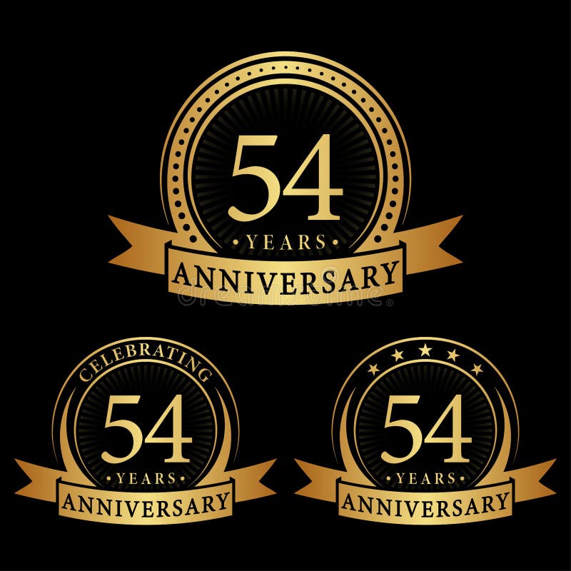 54 Years Anniversary Celebration Logotype. 54th Anniversary Logo ...